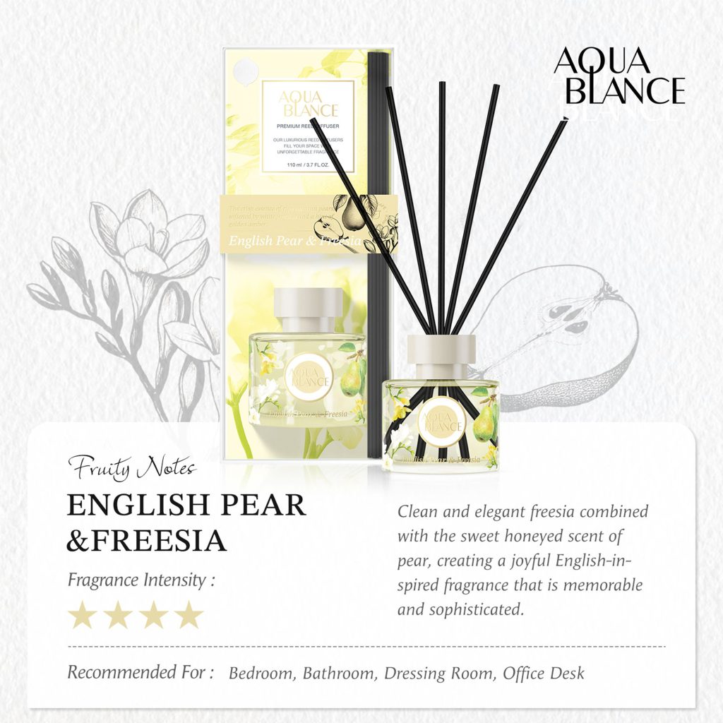 Aqua Balance 110ml Premium Reed Diffuser – English Pear & Freesia ...