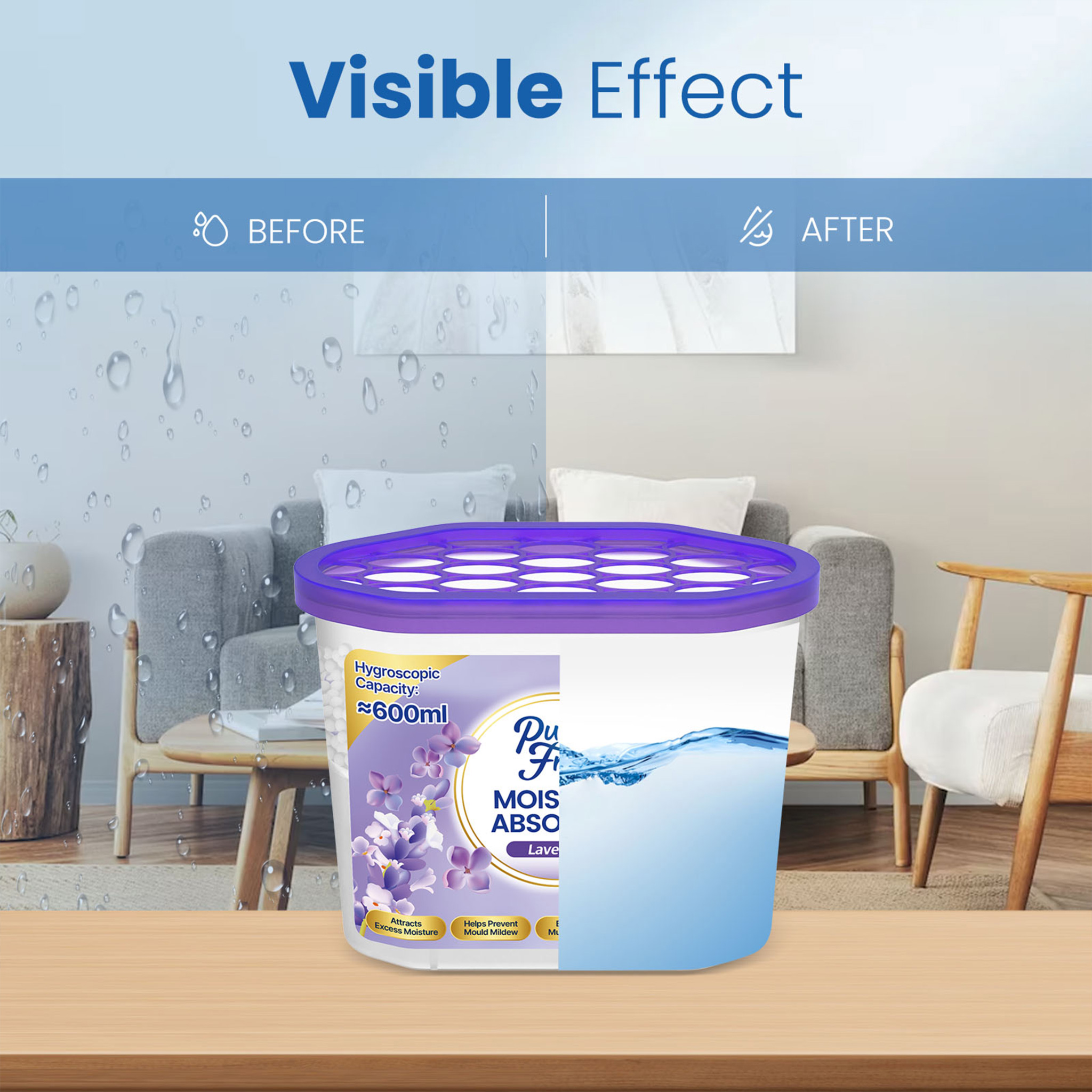 Home Dry Dehumidifying Box 600ml – Lavender – Clark-Kara Pte. Ltd